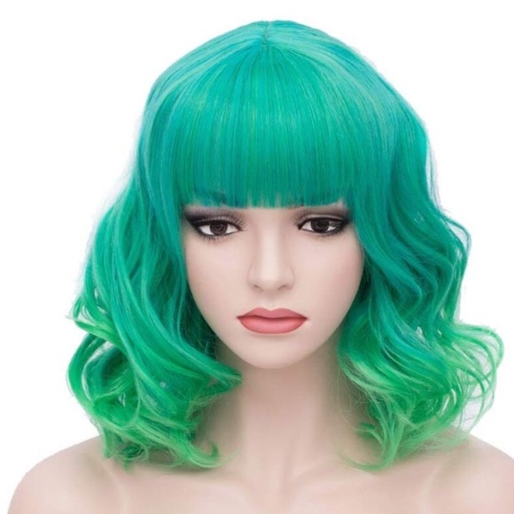 Accessories | Hey Amy 14 Green Ombr Short Bang Wig Nwt | Poshmark